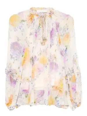 Zimmermann Luna Ruffle Billow Blouse - Multicolor