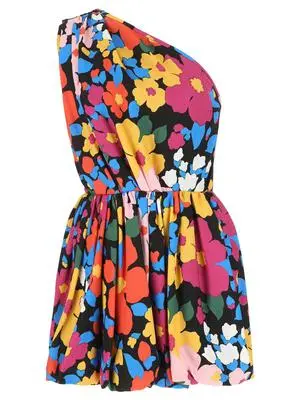Saint Laurent Printed Viscose Mini Dress - Multicolor