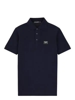 Dolce & Gabbana Polo Con Patch Logo - Blue