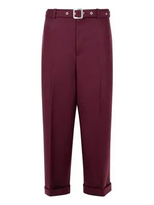 JIL SANDER Wool Belted Pants - Multicolor