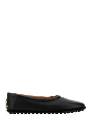 TOD'S Leather Ballerinas - Black