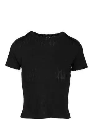ROTATE BY BIRGER CHRISTENSEN Fitted T-shirt With Lace Detail - Black