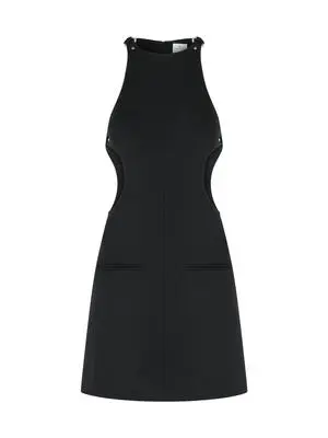 COURREGES Wool Blend Dress With Side Cut-outs - Black