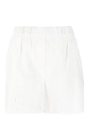 Kenzo Broderie Anglaise Cotton Shorts - White
