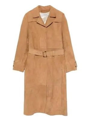 GOLDEN GOOSE Journey" Leather Trench Coat With Belt - Multicolor