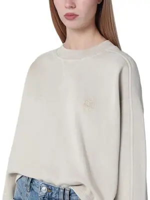Isabel Marant Étoile Isabel Marant Étoile Beige Cotton Crewneck Sweatshirt With Logo Embroidery Cream