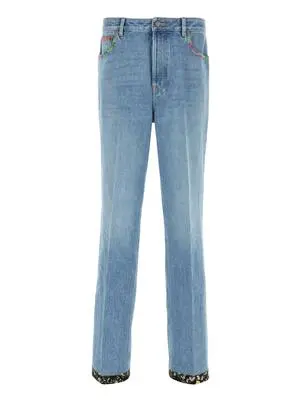 VALENTINO VALENTINO GARAVANI Embroidered Denim Jeans