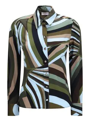 Emilio Pucci Iridescent Print Stretch Viscose Shirt - Multicolor