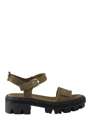 Prada Heeled Military Sandal - Green