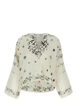 Alberta Ferretti Printed Linen Shirt - Multicolor