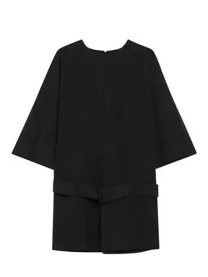 MAISON MARGIELA Wool-blend Mini Dress With Belt - Black