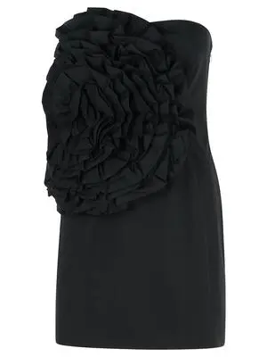 ROTATE BY BIRGER CHRISTENSEN Cotton Dress With Decorative Ornament - Black
