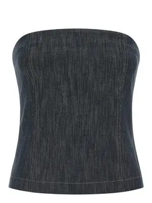 BRUNELLO CUCINELLI BRUNELLO CUCINELLI Sleeveless Denim Top With Zip Closure