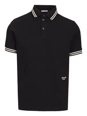 Moncler Piqué Polo Shirt - Black