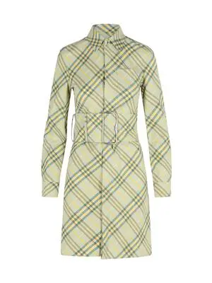 Burberry Check Linen Dress - Green