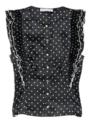 SELF-PORTRAIT SELF-PORTRAIT Polka Dot Frill Top
