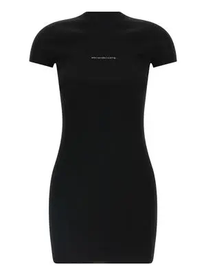 Alexander Wang Jacquard Knit Logo Dress - Black