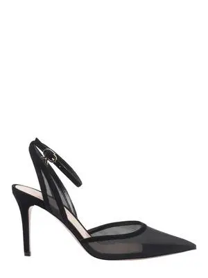 GIANVITO ROSSI Slingback Pumps With Ankle Strap And Stiletto Heel - Black