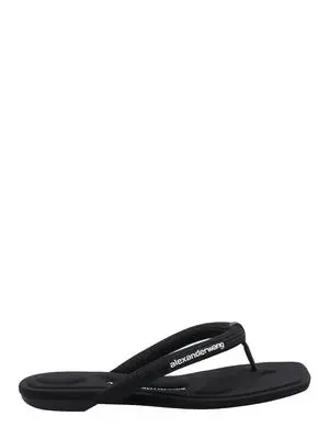 Alexander Wang Fabric Tubular Flat Thong Sandals - Black