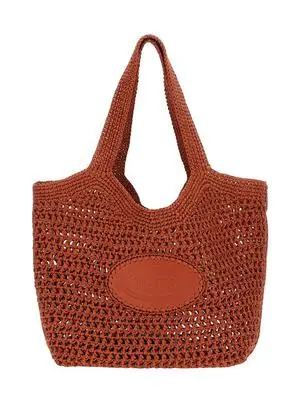 TOD'S Raffia Crochet Tote Bag - Multicolor