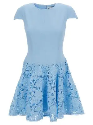 SELF-PORTRAIT SELF-PORTRAIT Crepe Lace Mini Dress Multicolor