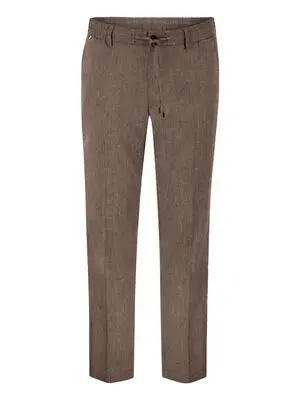 BOSS Linen Blend Chino Trousers - Brown