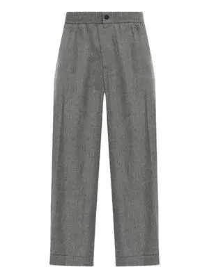 Giorgio Armani Giorgio Armani Wide-Leg Viscose Pants With Tonal Stripe Embroidery Multicolor