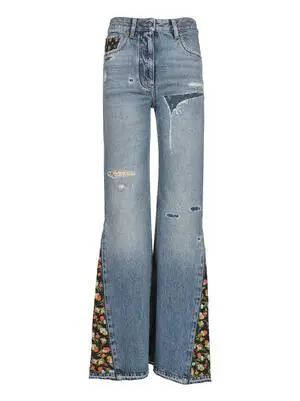 VALENTINO Valentino Garavani Flared Jeans With Floral Inserts