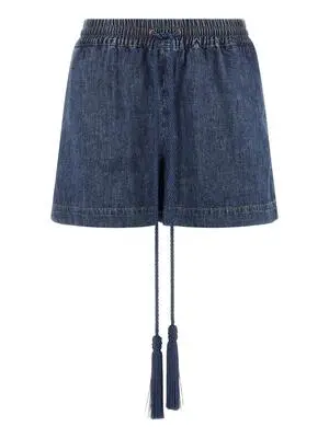 Valentino Garavani Vgold Crêpe Couture Shorts - Blue