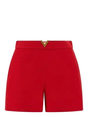 Valentino Garavani Valentino Garavani VGold Crêpe Couture Shorts Red