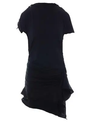 Isabel Marant Étoile Gathered Asymmetrical Short-sleeve Crew Neck Dress - Black