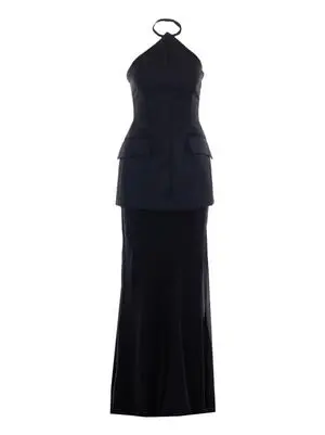 Sportmax Pinne Sleeveless Halter Neck Dress - Black