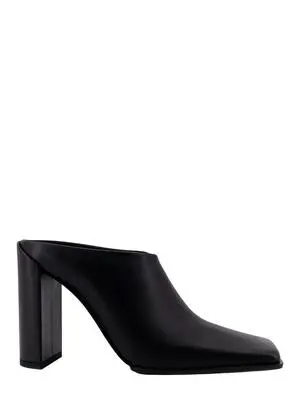 Alaïa Square Toe Leather Block Heel Mules - Multicolor