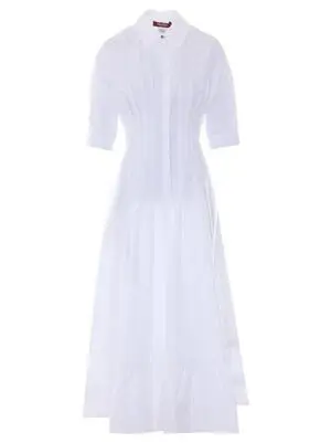 Max Mara Max Mara Studio Cotton Poplin Dress White