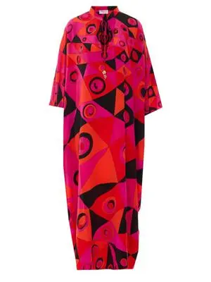 Emilio Pucci Geometric Print Silk Dress - Multicolor