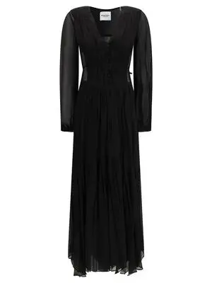 Isabel Marant Étoile Buttoned Sheer Long Dress - Black