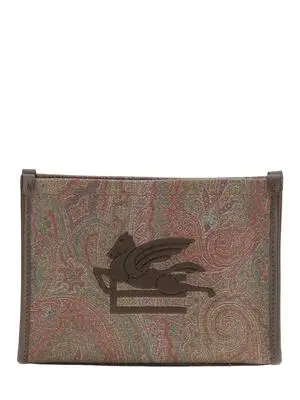 ETRO ETRO Pegaso Mini Clutch Bag In Paisley Fabric With Embroidered Logo