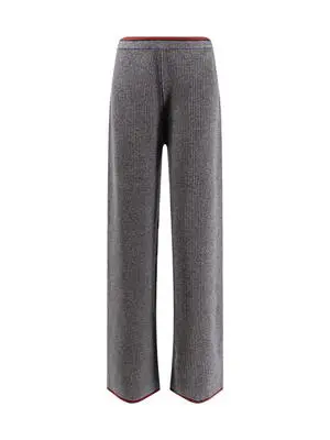 Gucci Ribbed Wool Blend Trousers - Multicolor