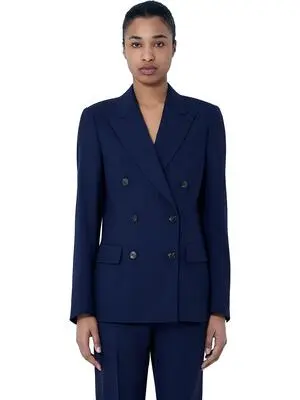 Dries Van Noten Double-breasted Wool Blazer - Blue