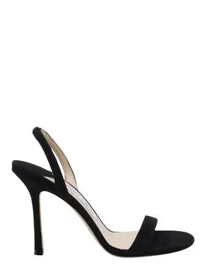 JIMMY CHOO Suede Stiletto Heel Sandals - Black