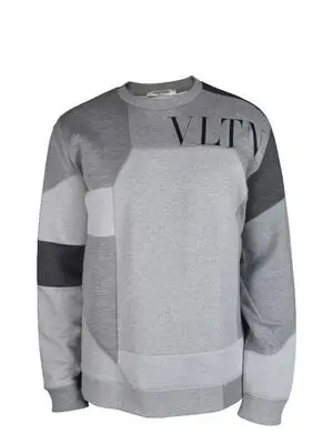 Valentino Garavani Grey Cotton Sweatshirt With Vltn Inscription - Gray