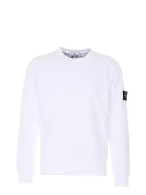 Stone Island Logo Patch Crewneck Sweatshirt - White