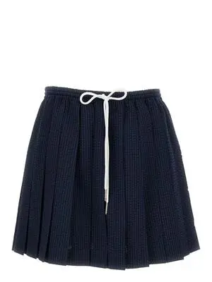 Thom Browne Thom Browne Pleated Seersucker Mini Skirt Multicolor