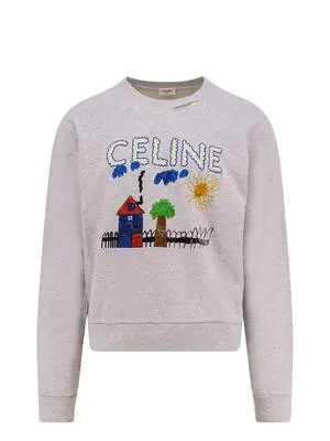 Celine Cotton Sweatshirt With Graphic Print - Multicolor