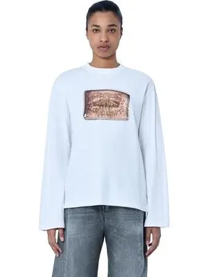 Acne Studios ACNE STUDIOS Graphic Print Long Sleeve T-Shirt White