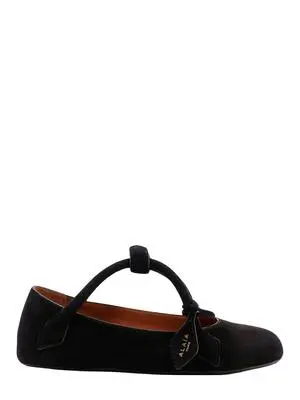 Alaïa Suede Ballet Flats With Elongated Straps - Multicolor