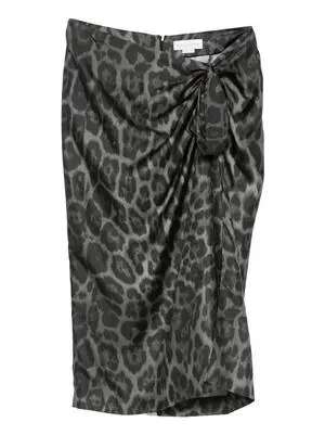 Stella McCartney Stella McCartney Leopard Print Silk Midi Skirt Multicolor