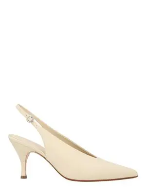 AeydĒ Slingback Stiletto Pumps - Cream