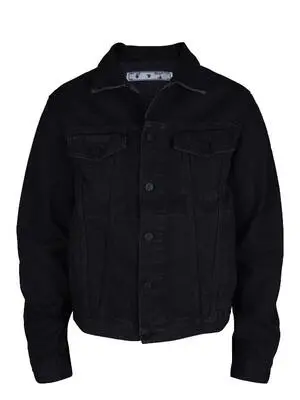 OFF-WHITE Off-White Black Denim Jacket With Iconic Arrow Detail