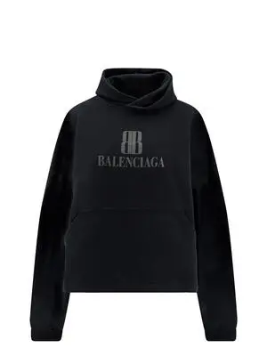Balenciaga Cropped Cotton Hoodie - Multicolor
